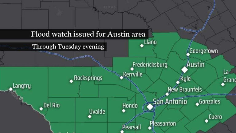 Flood watch begins Sunday night for Austin as heavy rain raises flash ...