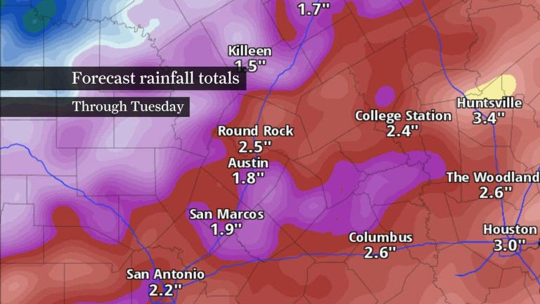 Flood watch begins Sunday night for Austin as heavy rain raises flash ...