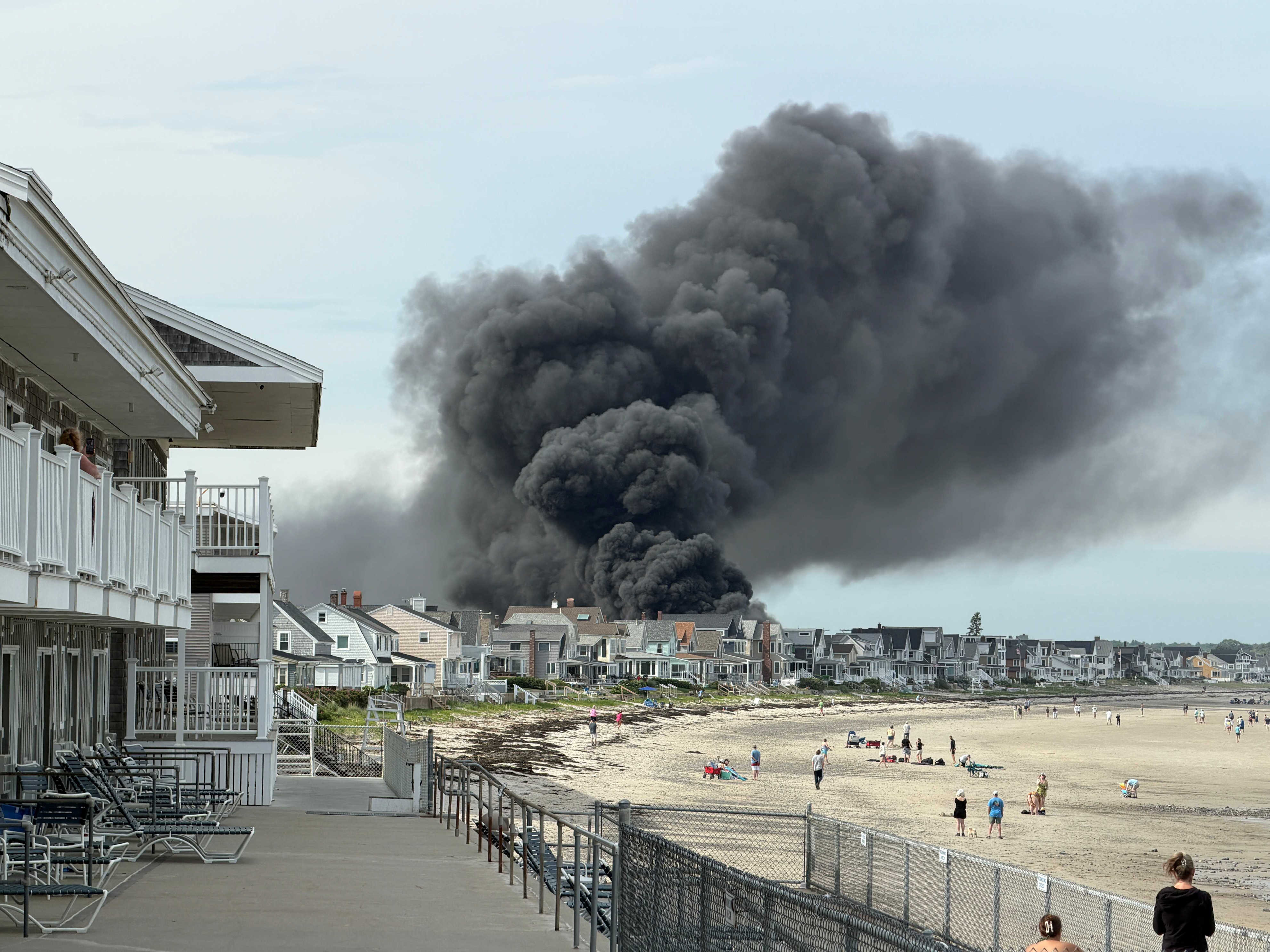 Crews respond to massive fire at Wells Beach