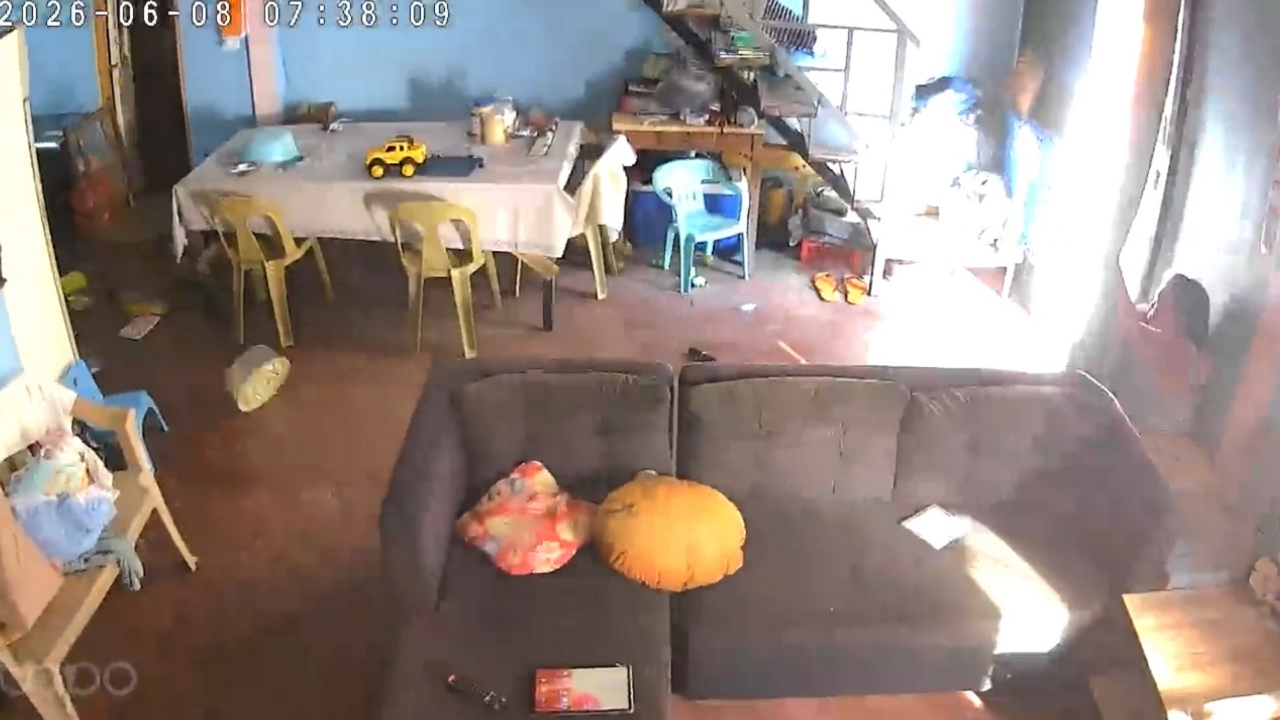 Grandma protects toddler during earthquake shock