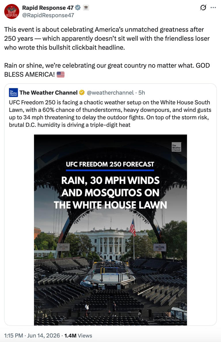 Team Trump mocked for raging at birthday rain