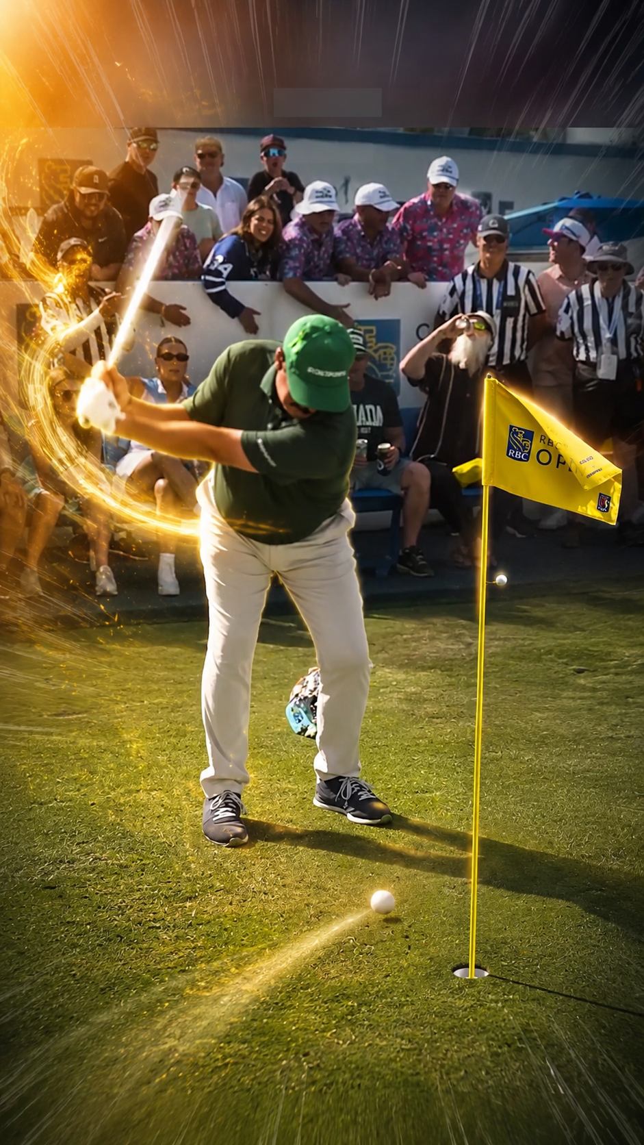 Tee time: Johnson Wagner at the rink hole