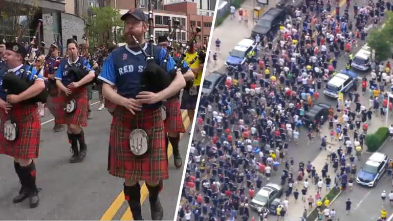 Scotland's 'Tartan Army' takes victory lap through Boston, marches to ...
