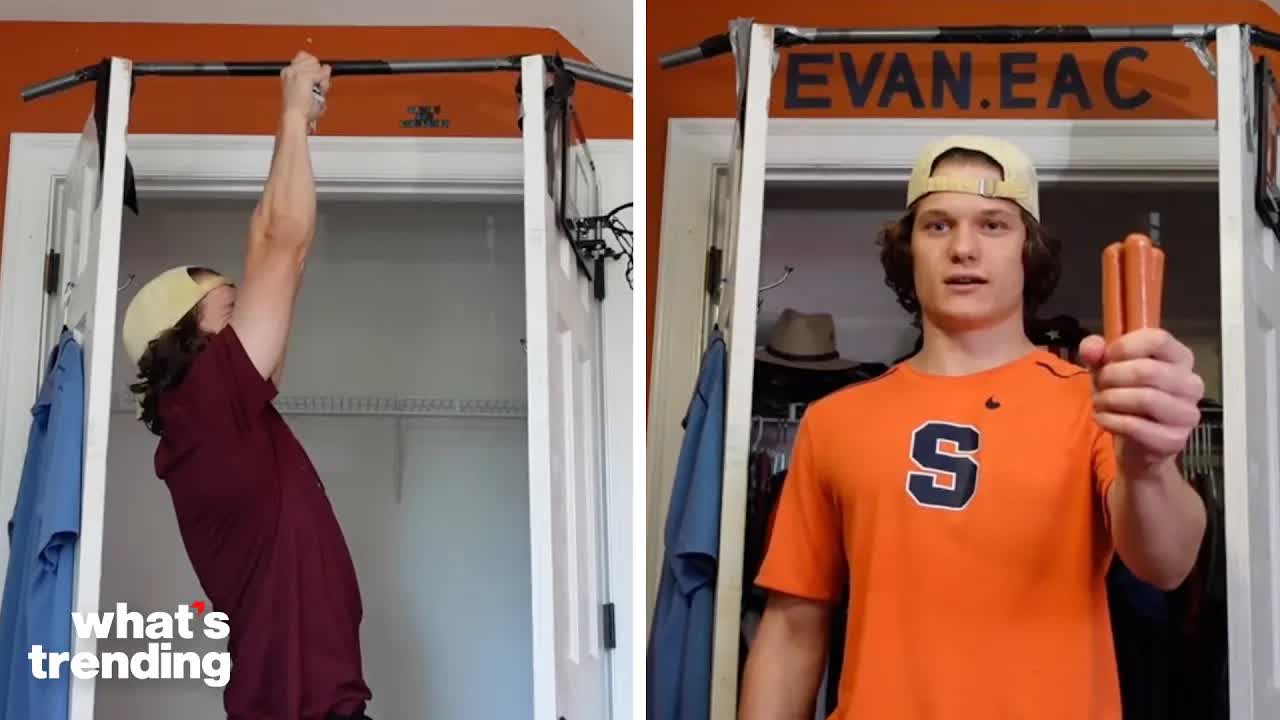 TikToker goes viral for hilarious pull-up bar stunts