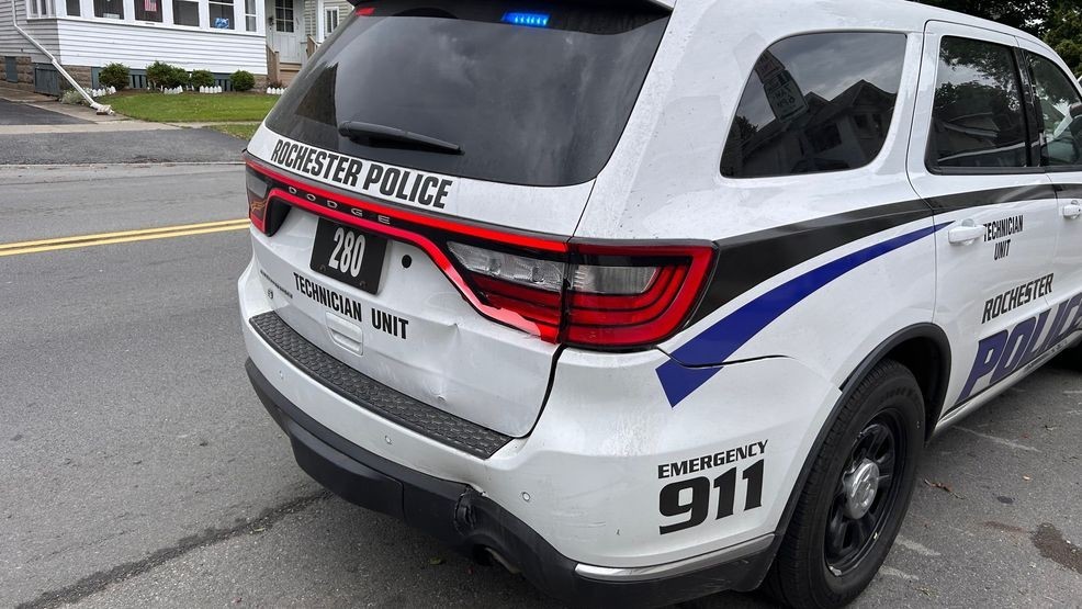 Rochester police vehicle struck in hit-and-run at Thurston Road and ...