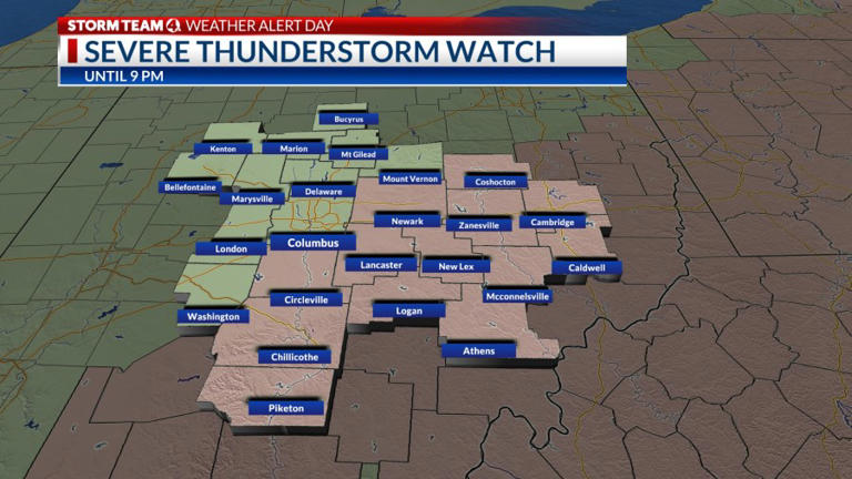 Columbus weather: Showers, gusty storms, cooler this evening, sunny Monday