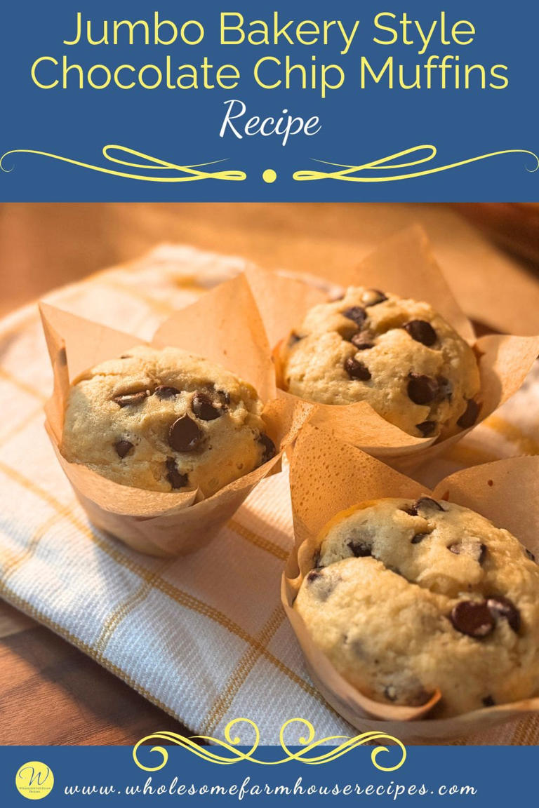 Jumbo bakery style chocolate chip muffins recipe