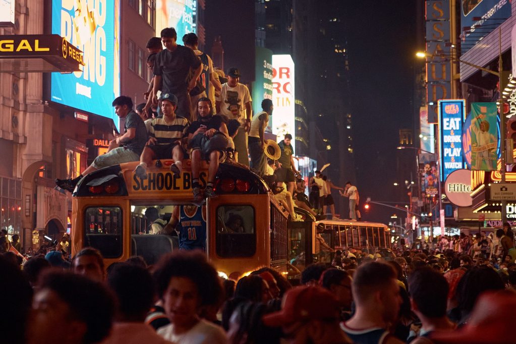 Rowdy Knicks fans set school buses ablaze as violence mars post-game ...