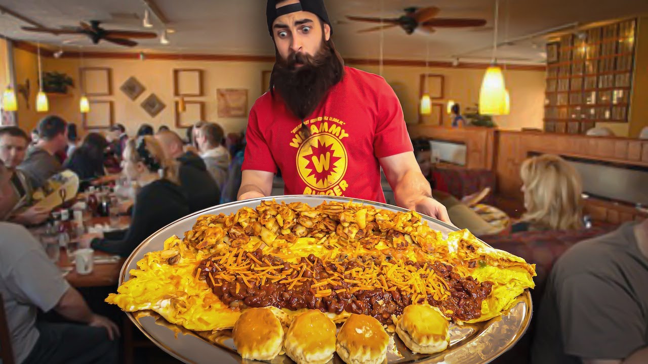 The Iron Man breakfast challenge | Broken Yolk Cafe’s infamous omelette ...