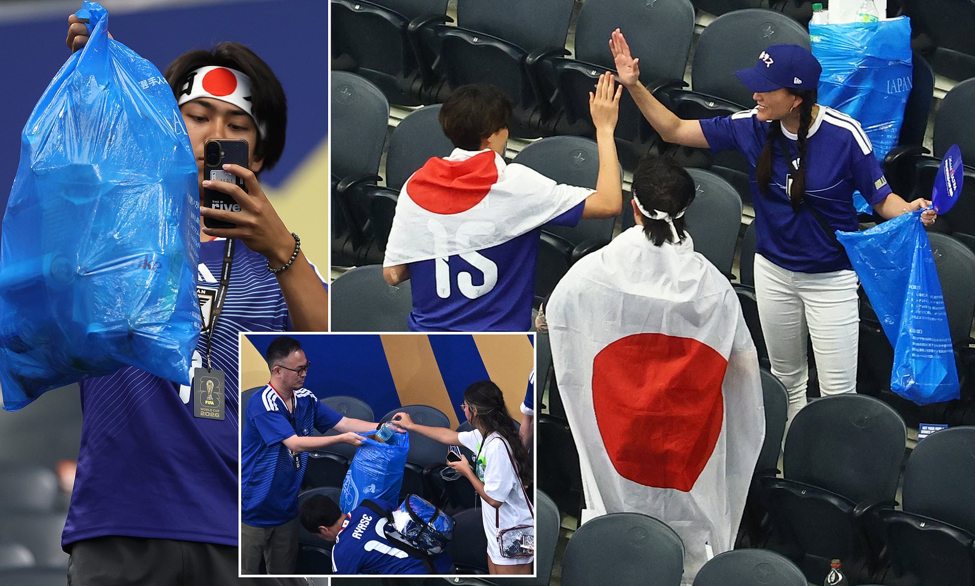 Classy Japan fans clean up after themselves following draw against the ...
