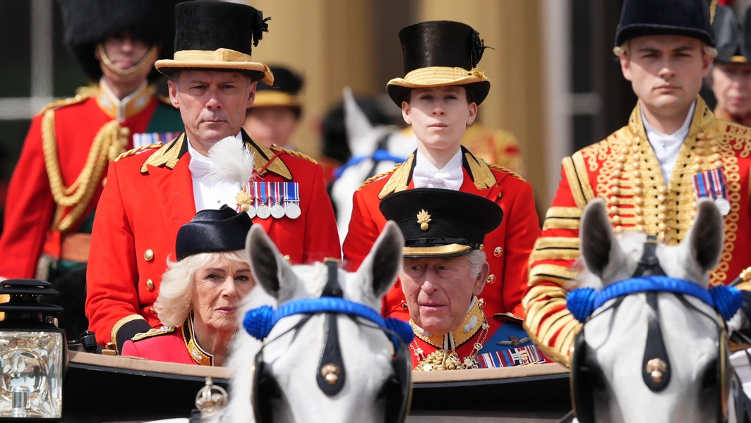 King Charles pauses parade to ensure Queen Camilla's comfort