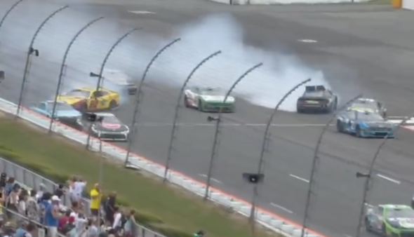 Pocono covered in smoke as mutiple cars caught up in huge NASCAR wreck
