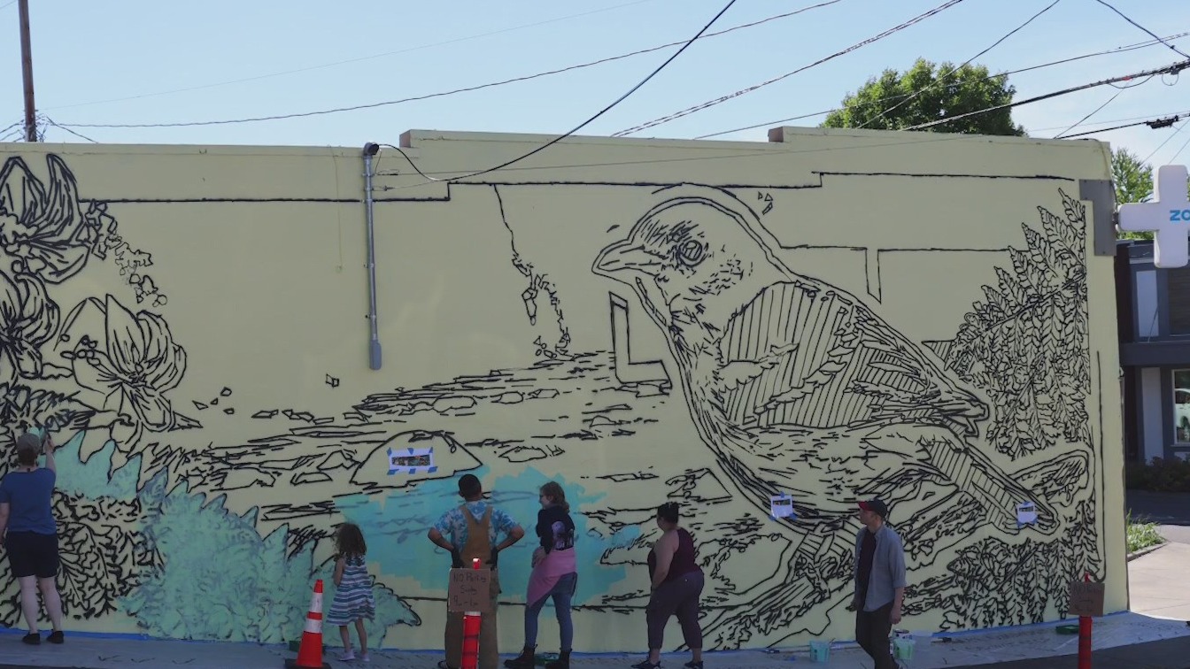 Community mural-painting event celebrates Latino culture in SE Portland