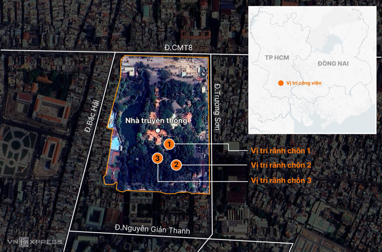 Quét radar tìm ba rãnh mộ tập thể ở công viên Lê Thị Riêng