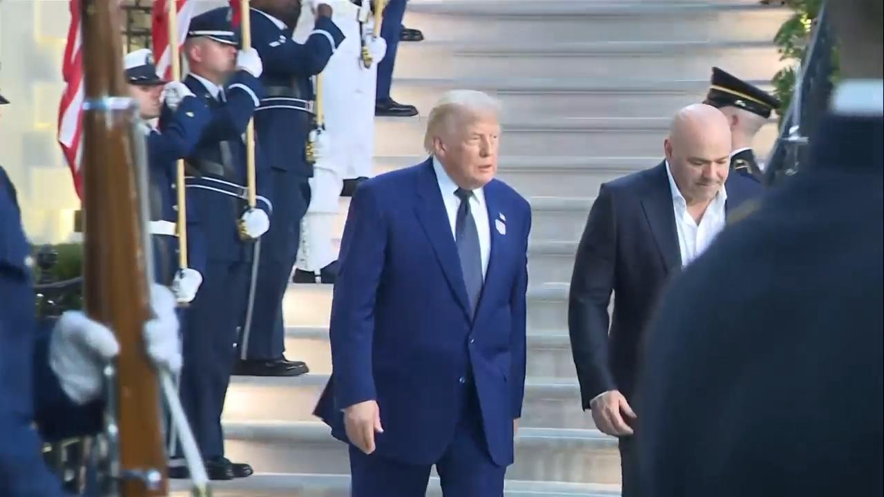 Donald Trump celebrates 80th birthday with UFC show on White House lawn