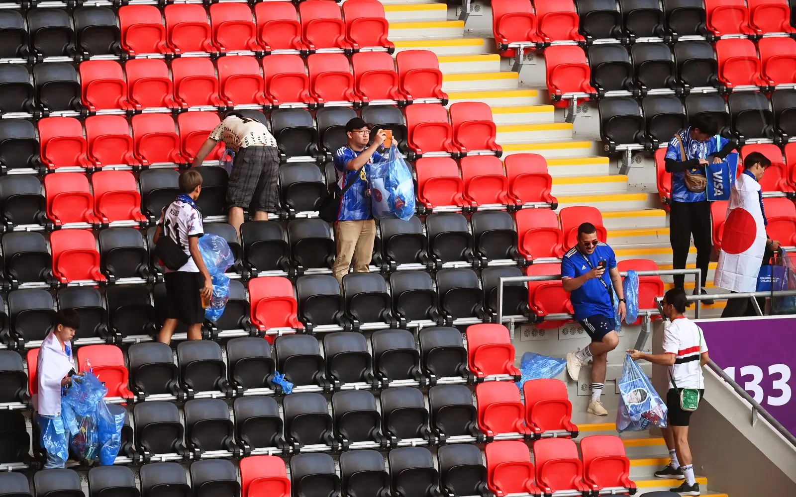 ‘This is our culture’: Japan fans clean up World Cup stadium
