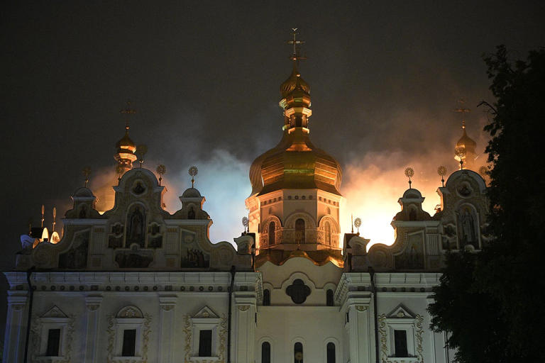 Russian attack sets fire to centuries-old religious site in Kyiv and ...