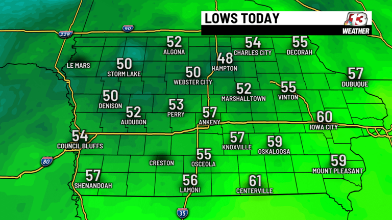 Cooler start to the week, then storm chances hit Iowa