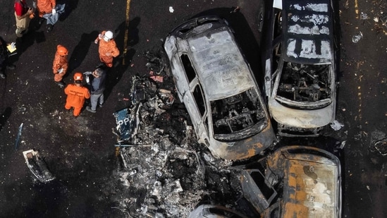 6 dead as helicopters collide mid-air in Brazil; fiery debris rains ...