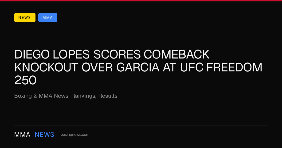 Diego Lopes scores comeback knockout over Garcia at UFC Freedom 250