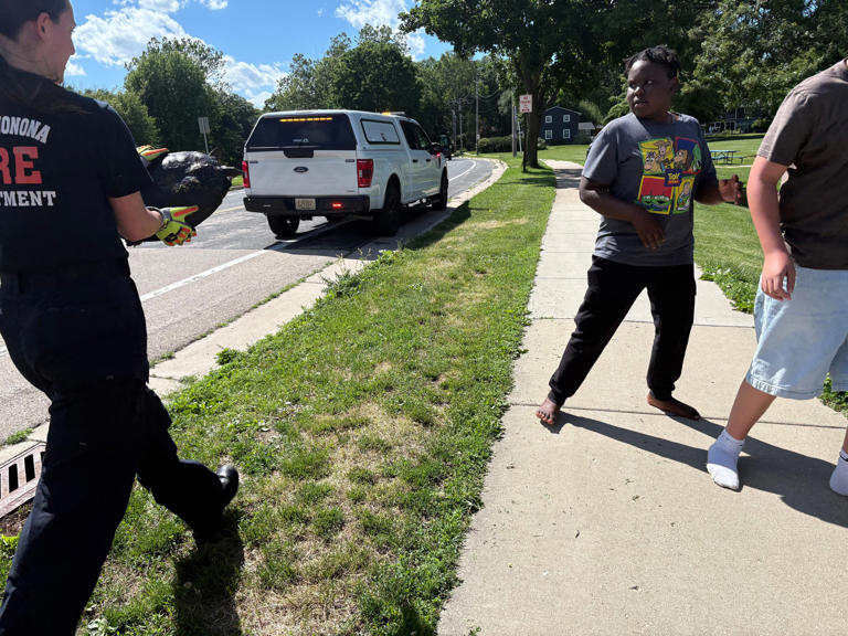 Monona Fire Department rescues turtle stuck in storm drain