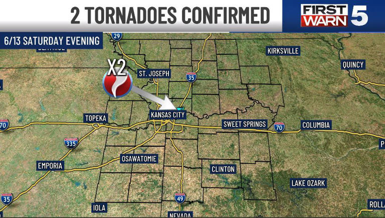 Two tornadoes confirmed in Clay County during Saturday evening storms