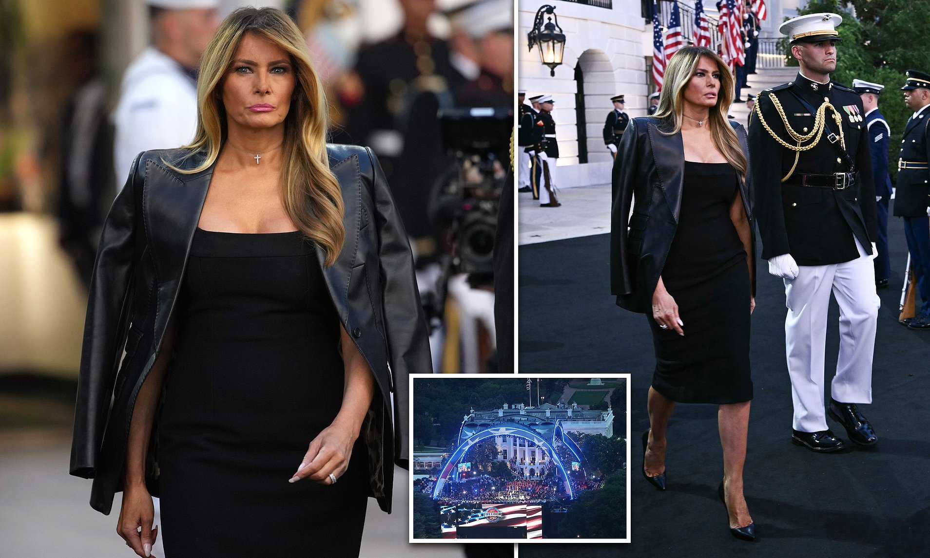Melania stuns in black at White House UFC event as dark clouds gather ...