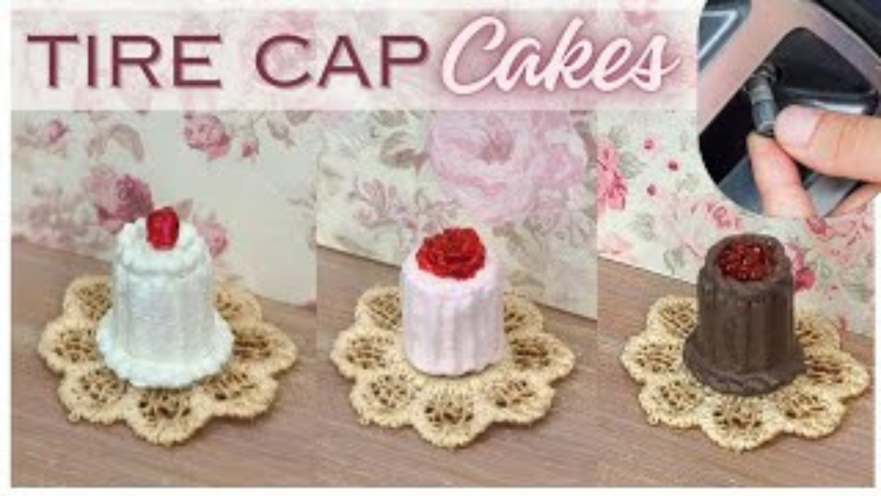 Turn plastic caps into miniature cakes without using clay