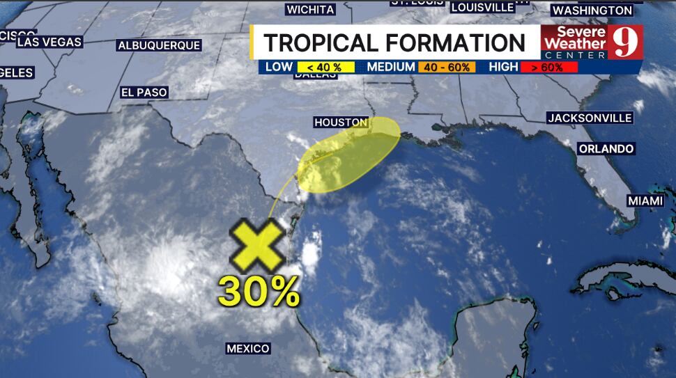 Low pressure trough could lead to tropical system in Gulf