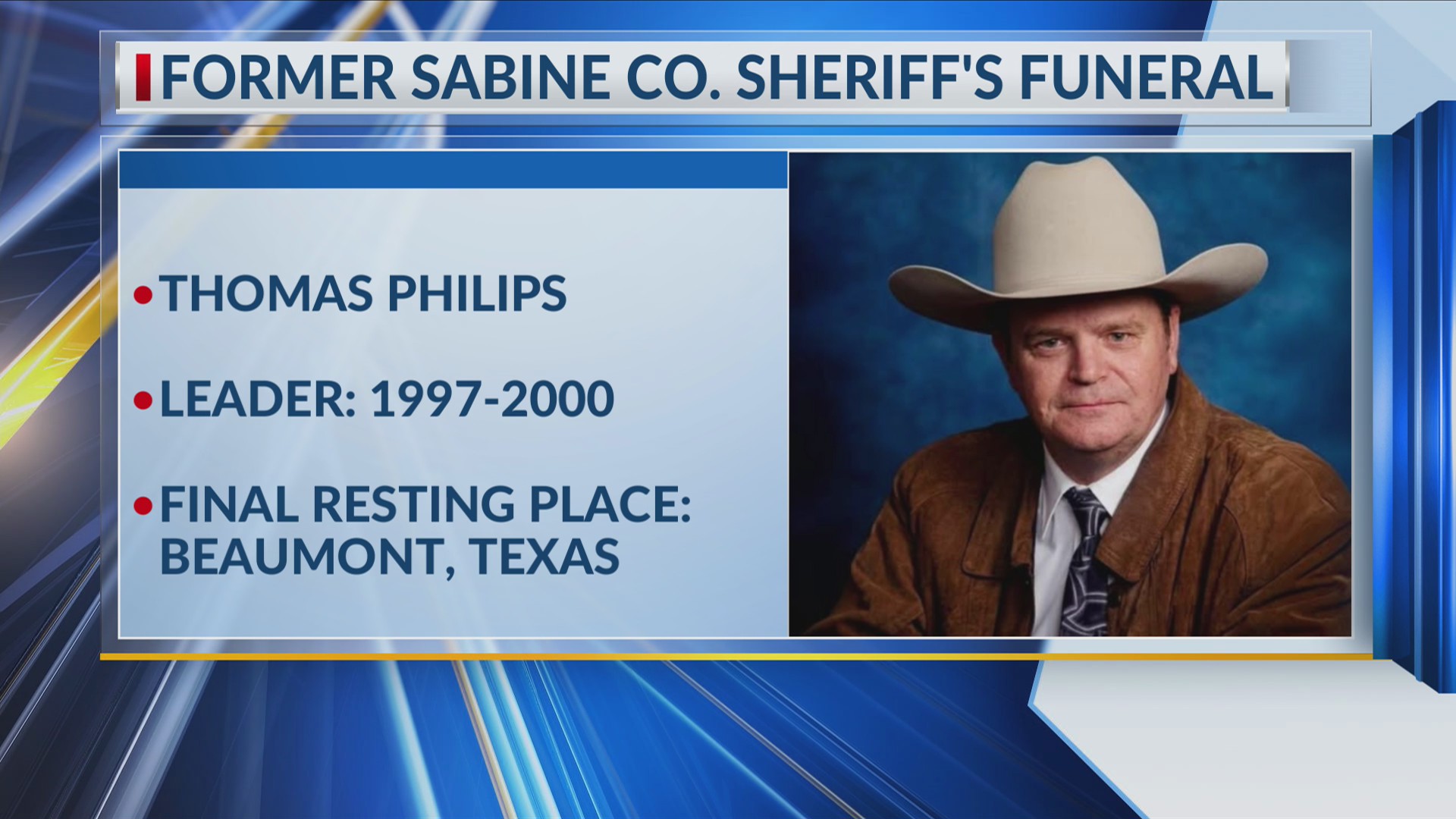 Former Sabine County sheriff dies after decades in law enforcement