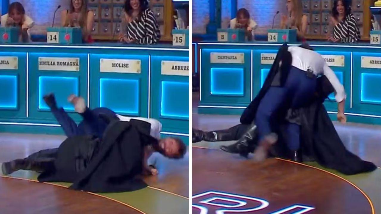 Stefano De Martino cade a terra durante la puntata di Affari tuoi: come ...