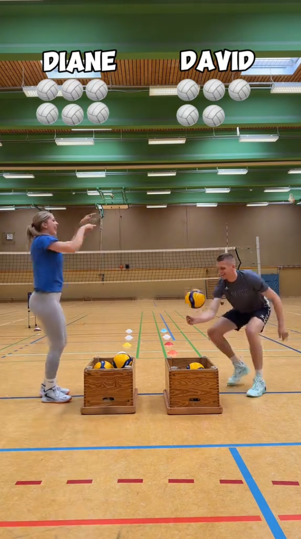 Who was faster? Volleyball fun drill challenge
