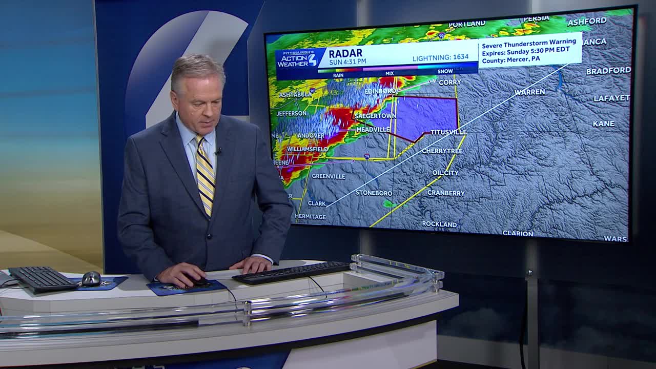 Thunderstorm warning issued for parts of western Pennsylvania