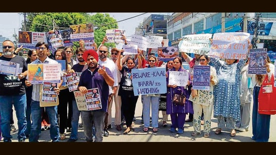 Ludhiana: Protest outside MLA’s residence over remarks on feeding strays