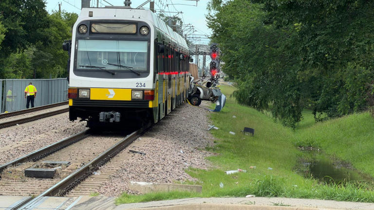 Driver killed after car struck by DART Blue Line train in northeast ...