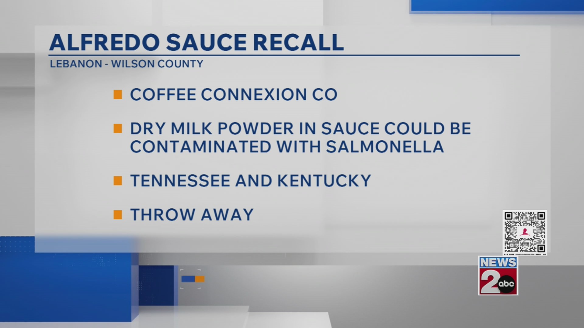 Alfredo sauce sold in 41 states, including TN and KY, recalled over ...