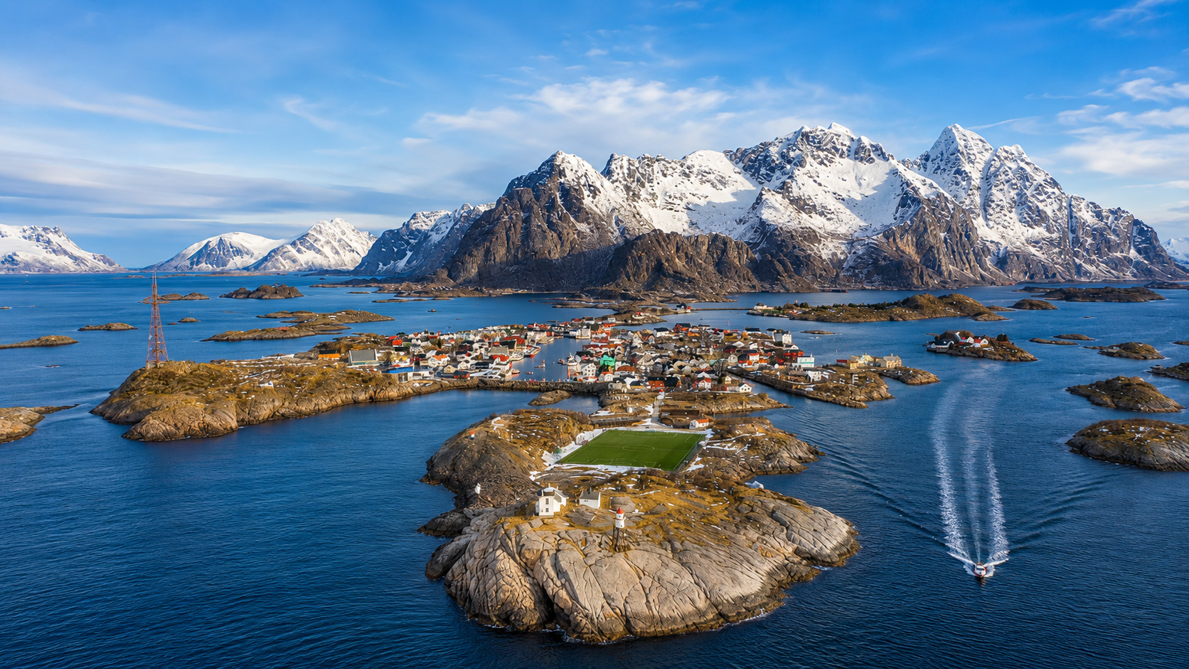 Norway’s Arctic fishing village beneath the sharp Lofoten peaks