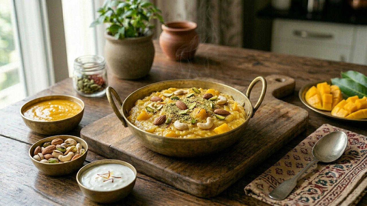 Turn classic sheera into a summer favourite with mango