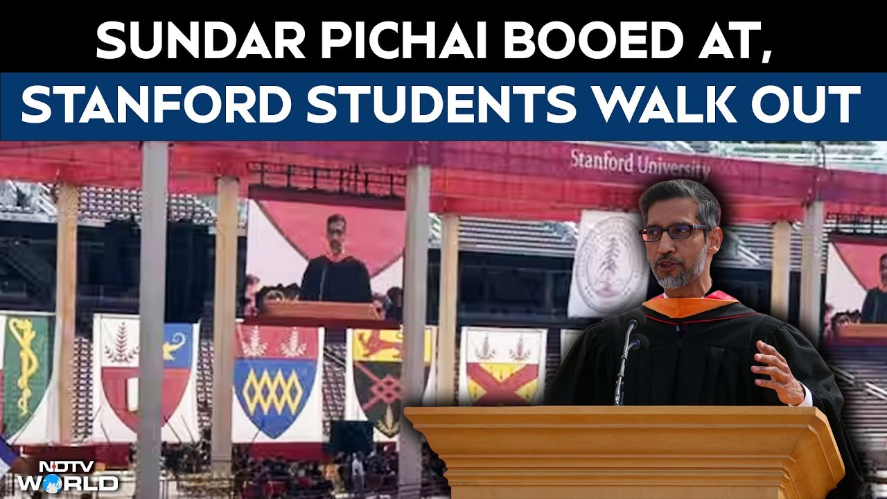 Google CEO Sundar Pichai booed, students walk out at Stanford ...