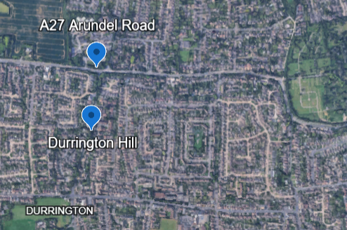 Van and car in early-morning Worthing collision