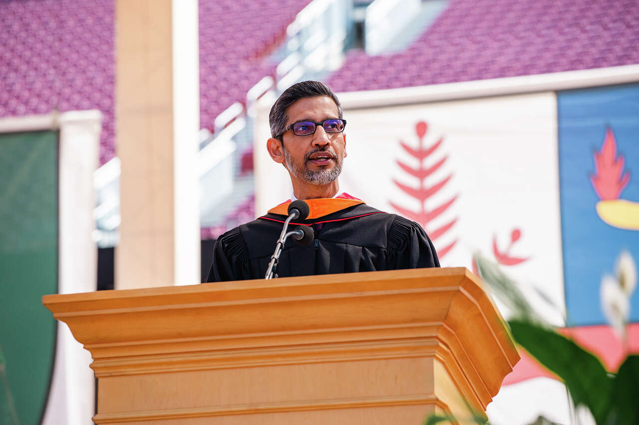 Google CEO Sundar Pichai passes on artificial intelligence in Stanford ...