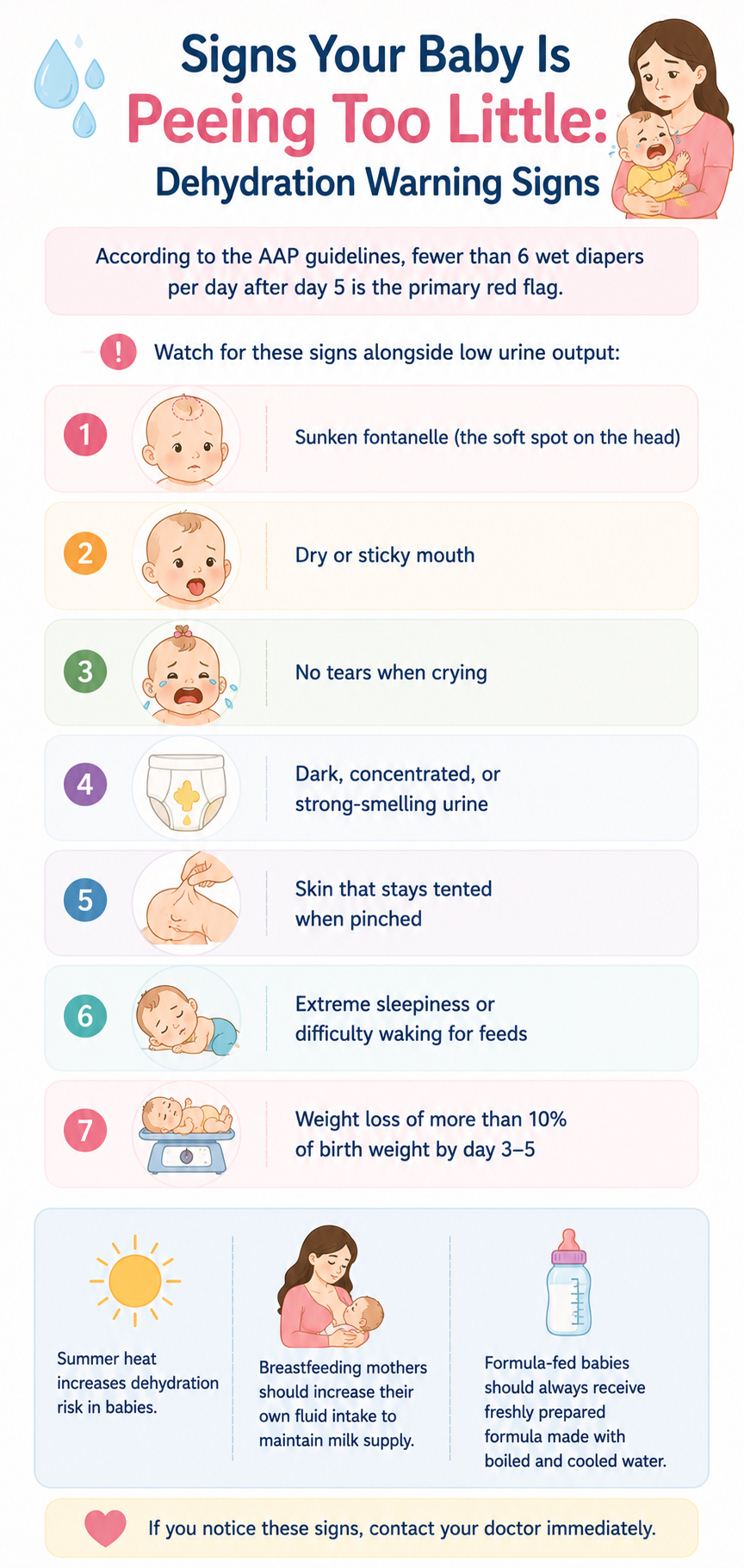 How many times should a baby pee per day, by age?