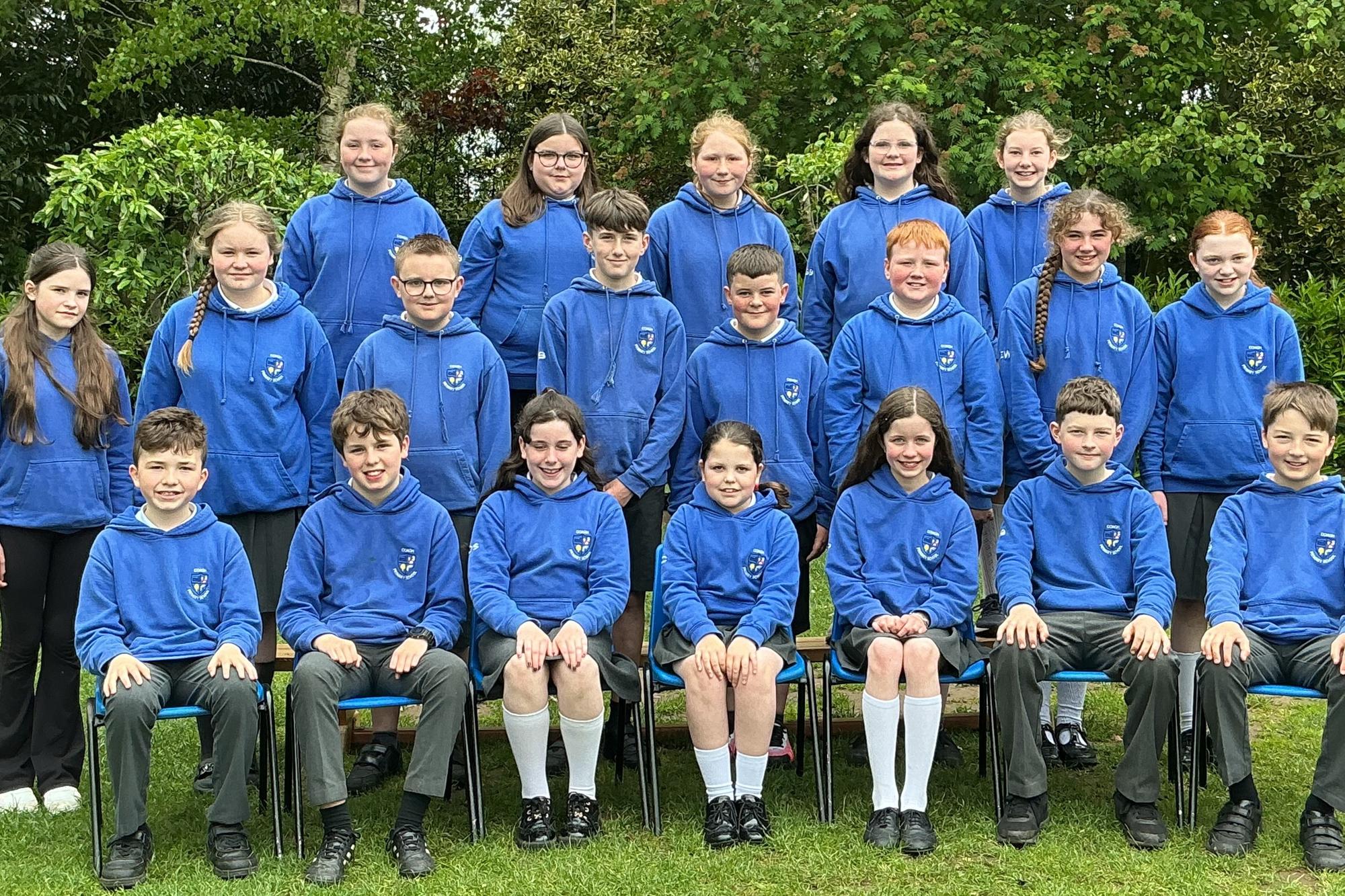 Mid Ulster P7 pupils pose for their final class photos
