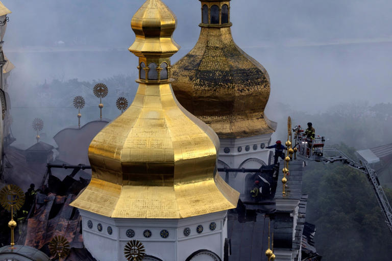 World Heritage Site up in flames after Putin launches overnight onslaught