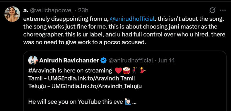 Composer Anirudh faces flak over collab with POCSO-accused Jani Master ...