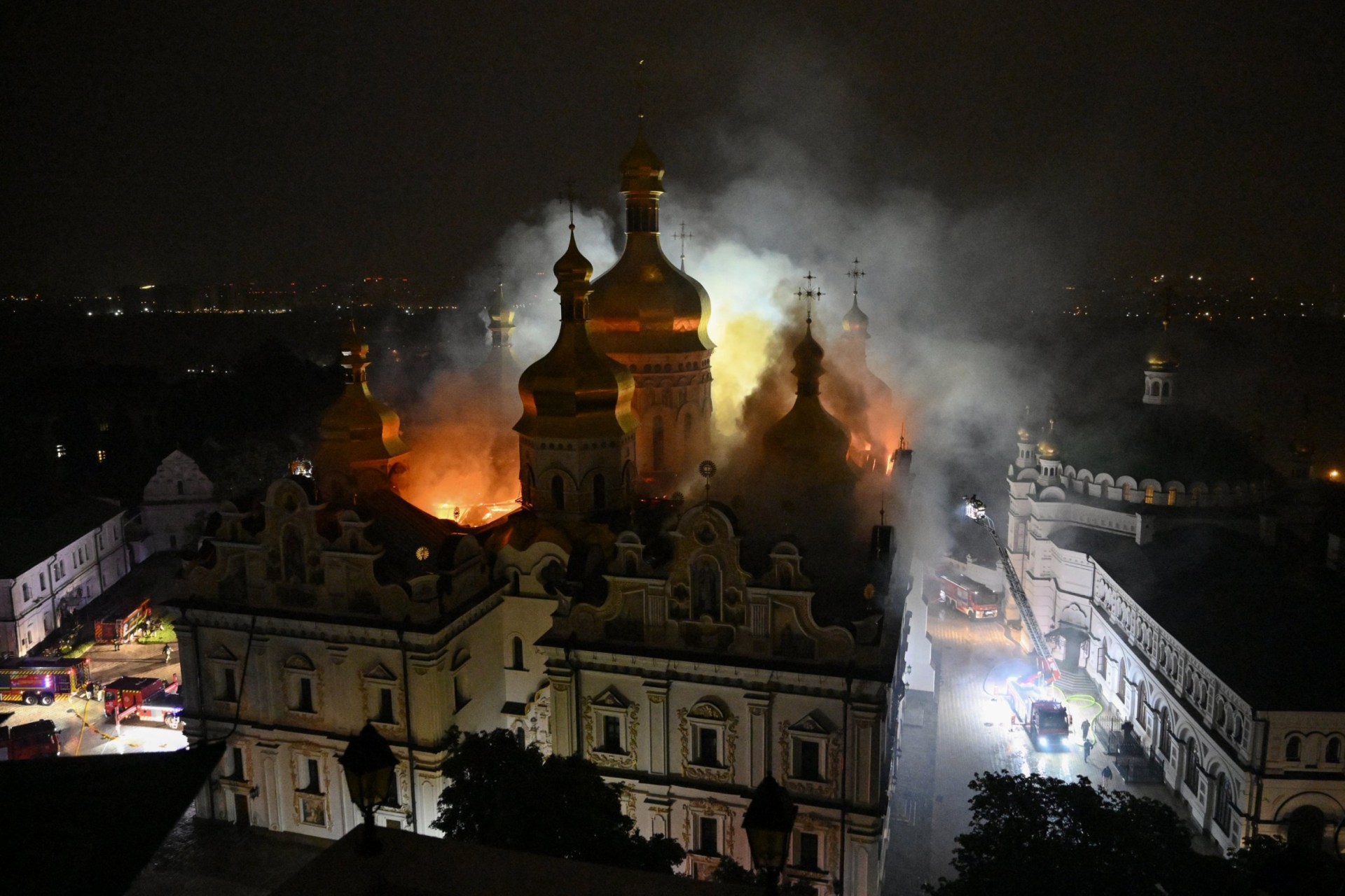 World heritage site up in flames after Putin launches overnight onslaught