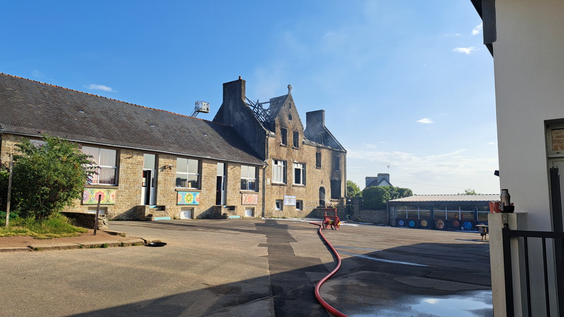 Incendie à l'école Saint Joseph Sainte Marie d'Ergué-Gabéric