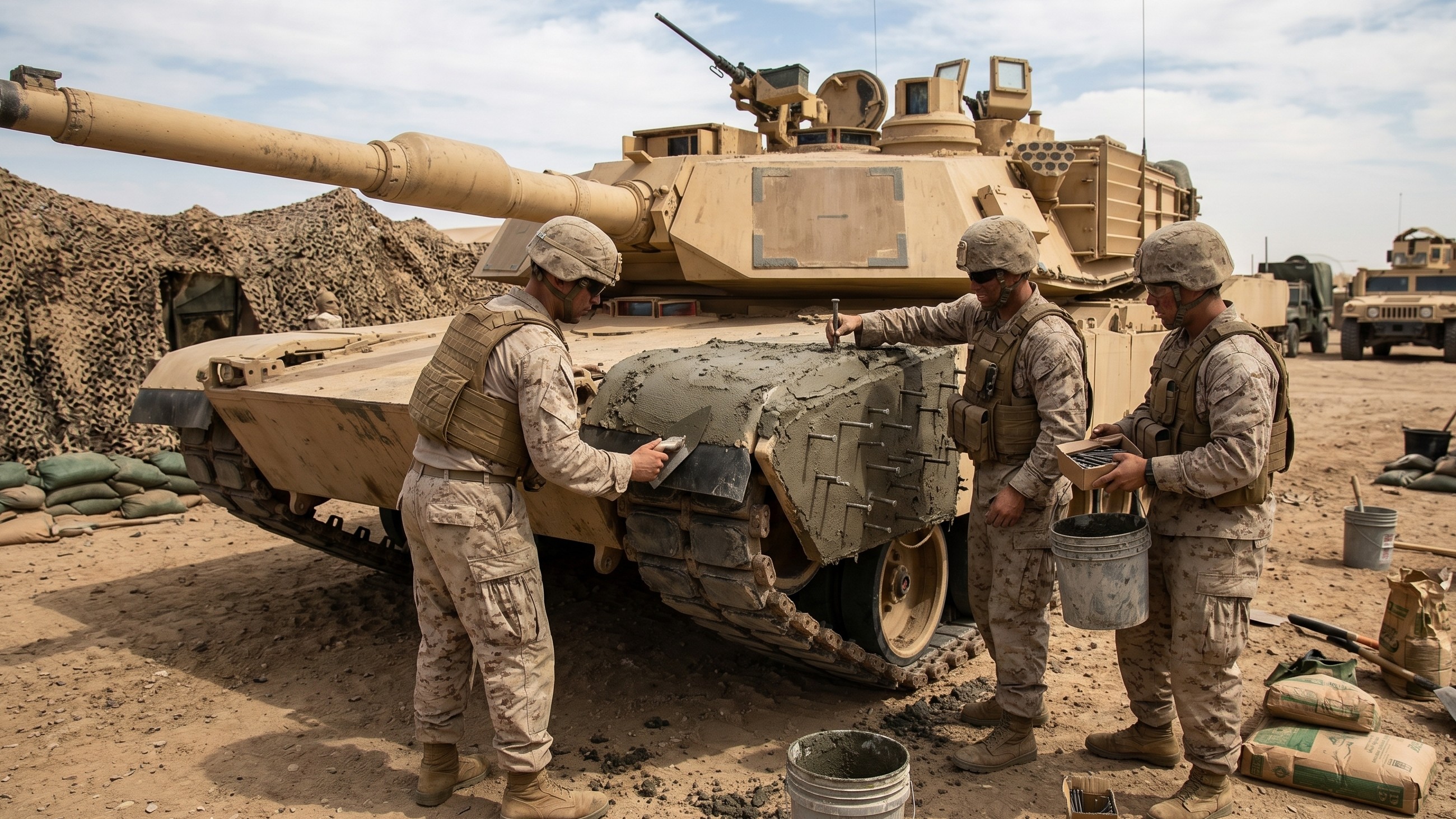US-Marines bedeckten ihre Panzer mit Beton und Nägeln – dann zeigte ...