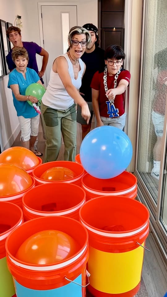 Balloon pop family fun challenge