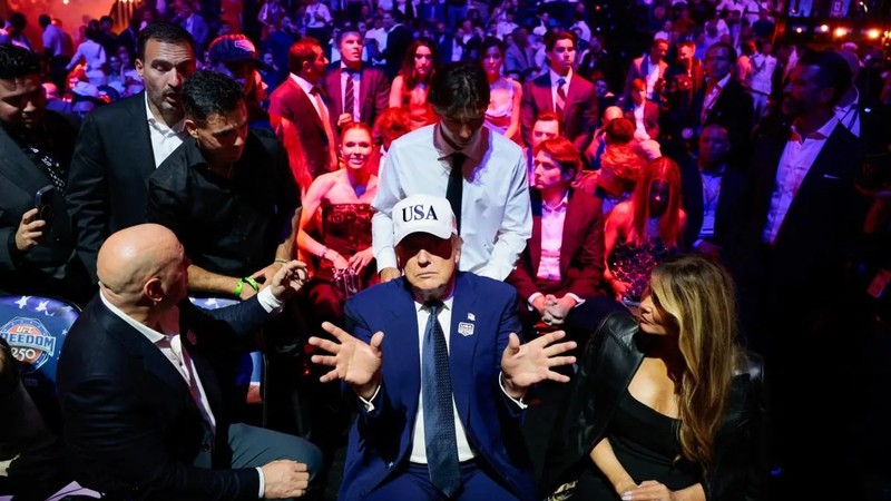 IN PICUTRES: Blood, cheers and Trump's birthday as UFC takes over the ...